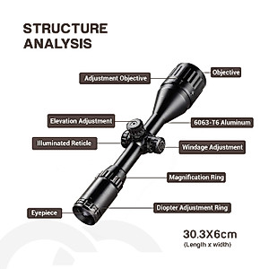 ESSLNB Airsoft Scope 3-9X50mm Red/Green/Blue Mil-dot Reticle Crosshair Rifle Scope with Sunshade Locking/Hold Zero Turrets and 2 Mount Rings