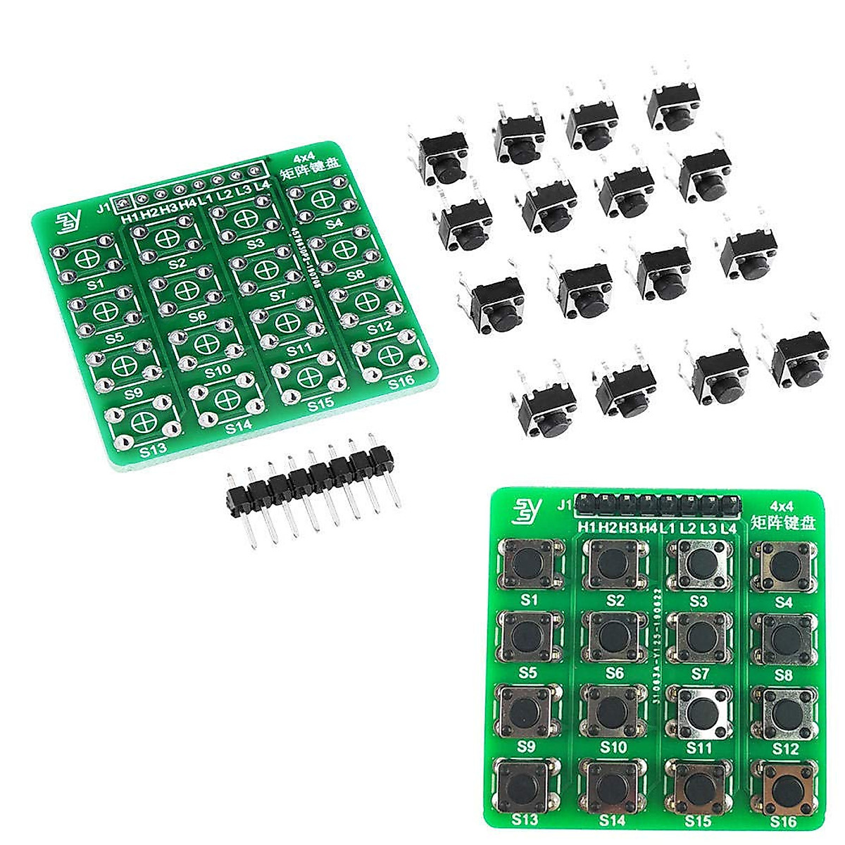 SGerste 4X4 Matrix Keyboard Tact Touch Switch MCU Learning Board Development Board External Expansion Kit 3Pcs
