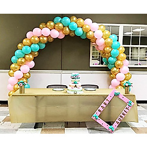 LANGXUN 12ft Table Balloon Arch Kit For Birthday Decorations, Party,Wedding and Graduation Decorations, Christmas Decorations Baby Shower Bachelor Party Supplies (WHite -10ft Balloon Arch)