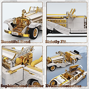 JMBricklayer Vintage Cars Building Blocks Sets 50101, Classic K500 Sports Car MOC Model Car Kits, Ideal Gifts for Teens Adults Girls Boys, Collectible Convertible Car Display Model(868 Pieces)