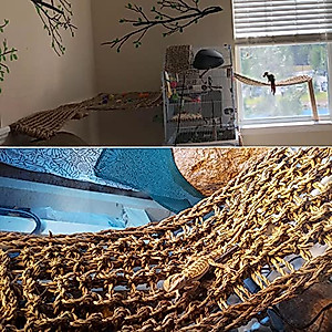 MUYG Bearded Dragon Tank Hammock,Natural Seagrass Reptile Lounger Hammocks Decor Flexible Leaves Jungle Climber Vines Habitat Accessories for Lizard Chameleon Gecko Snakes(5 PCS)