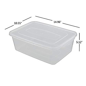Utiao 14 Quart Plastic Storage Bins with Lid, Clear Latching Box, Set of 4