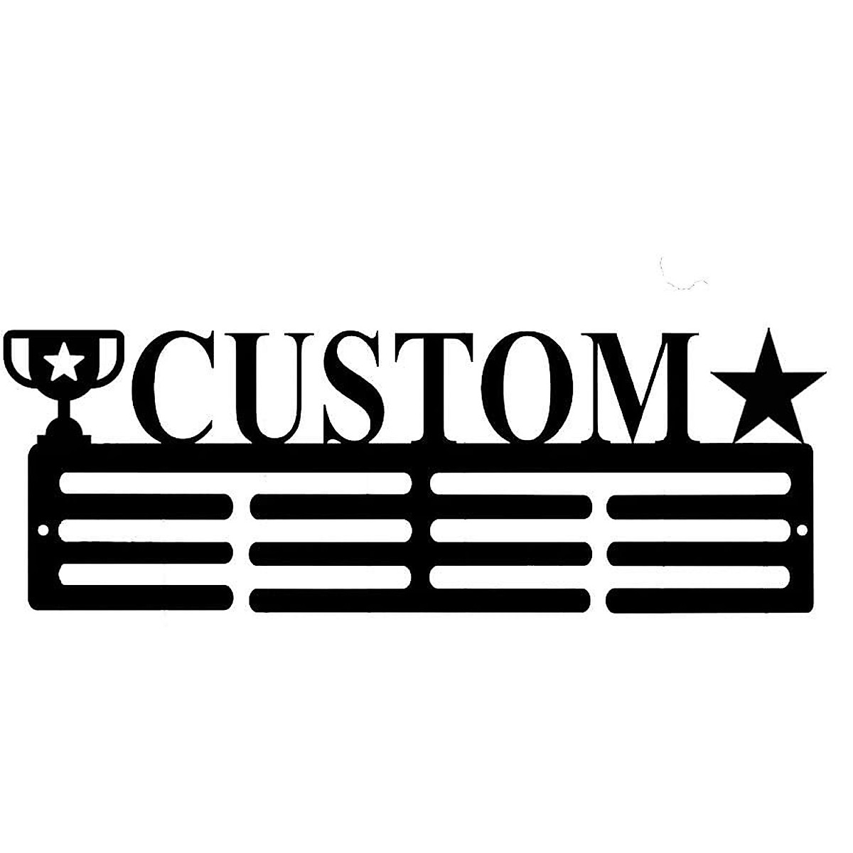 Revvour Rustic Home Decor, Custom Medal Hanger Metal Sign, Personalized Medal Hanger Display, 12 Rungs For Medal, Sports Medal Hanger For Winner