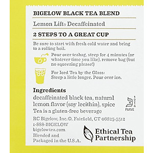 Bigelow Lemon Lift Decaffeinated Black Tea 20 ea