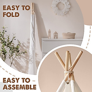 Tiny Land Teepee Tent for Kids, 100% Cotton Play Tent with Padded Mat and Star Lights, Kids Teepee Tent with Carry Bag, Foldable Kids Tent for Toddlers Aged 3+, Quality Teepee Tent for Girls and Boys