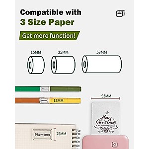 Phomemo 300dpi Pocket Phone Printer- M02 Pro Mini Photo Printer Wireless Thermal Printer for iOS and Android, Plan Journal, Organization, Art Creation, Gift, Pink