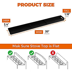 AASVOG Silicone stove top shelf 30" Silicone Material Magnetic Shelf for the Stove oven shelf for back with Zero Installation 3 Functional Partitions Kitchen Spice Rack Organizer(Black)
