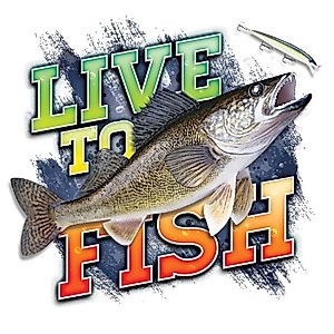 Mossy Oak Graphics Live to Fish, Hunt Decal, Easy to Install, No-Fade, Cast Vinyl, Multi 13019-S-WE