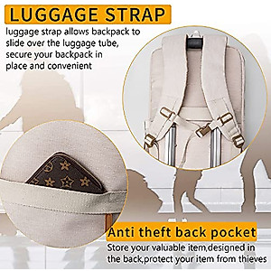 NOBLEMAN Backpack For man and women, Travel Bag Business Computer Backpacks Laptop Backpack, Waterproof School Backpack, Daypack, USB (Beige plus) with Organizer case bag