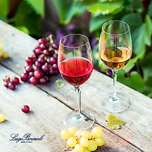 Luigi Bormioli Crescendo 13-Ounce Chardonnay Wine Glasses, Set Of 4, Crystal SON-hyx Glass, Made In Italy.