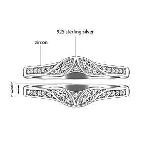Uloveido 925 Sterling Silver Cubic Zirconia 2 Stackable Rings Enhancer for Women Wedding Engagement Anniversary Promise Rings Y2189 Size 8