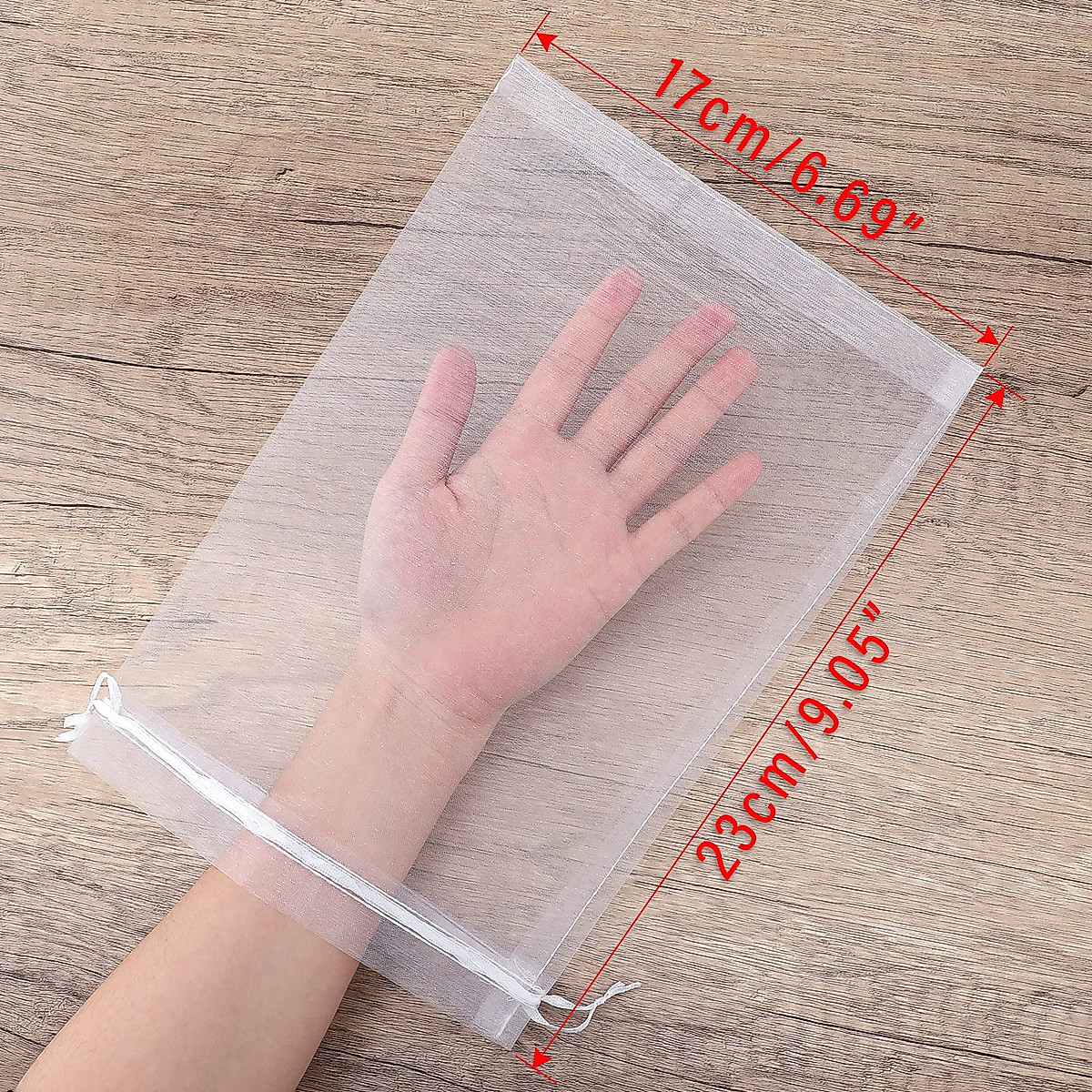 Anwyll White Organza Bags,7x9 Inch Sheer Bags Drawstring,50 Pcs Jewelry Gift Bags, Mesh Bags Drawstring Gift Bags,Jewelry Pouches for Party,Wedding Favors,Baby Shower,Gift Wrapping Candy Supply