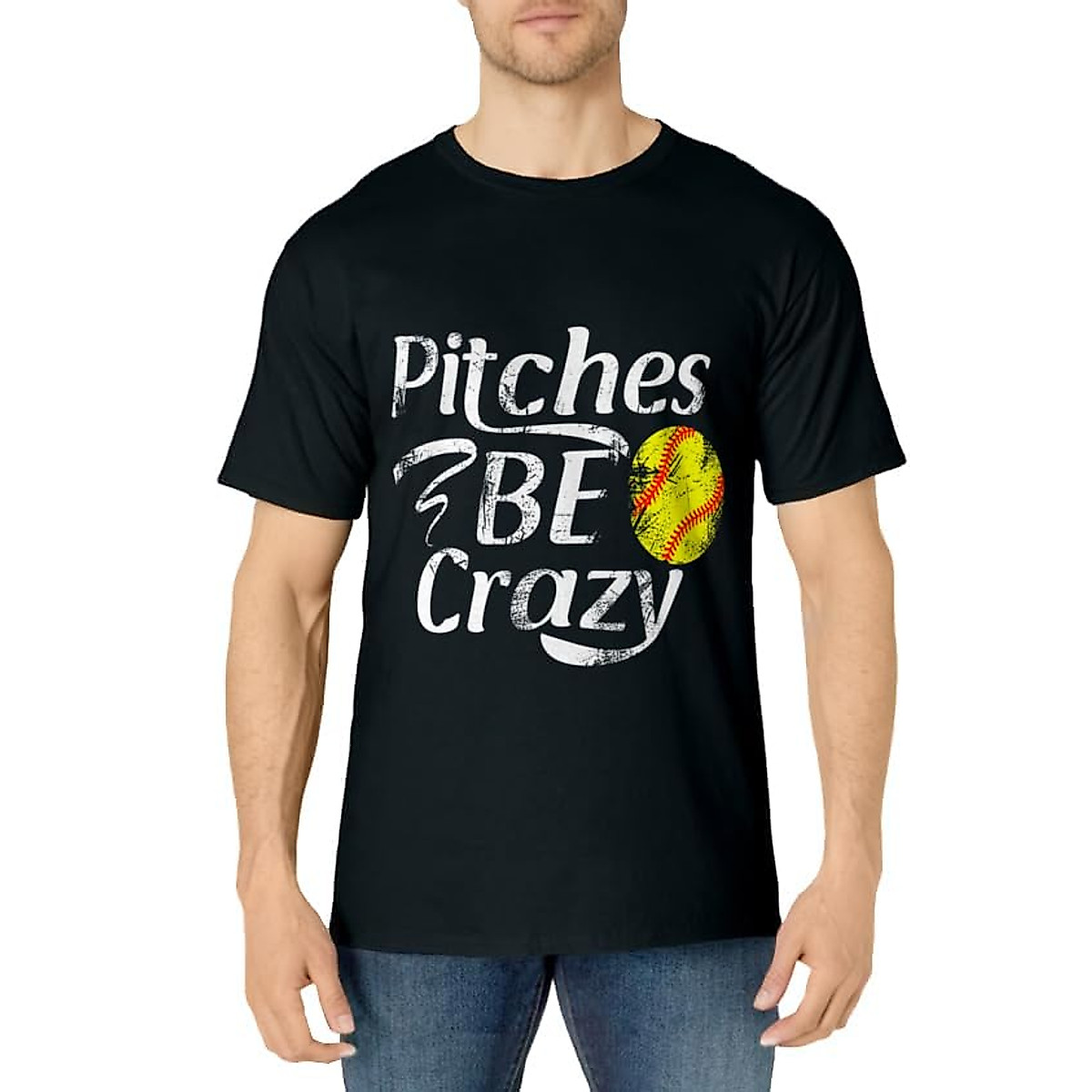 Softball Player Pitches Be Crazy Funny Softball Pitcher T-Shirt