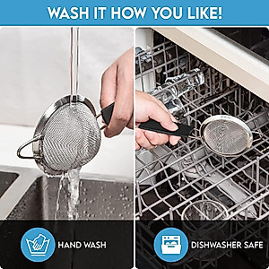 Kafoor Fine Mesh Strainer - 3.4 Inch Round Sieve - Tea Strainers for Loose Tea, Coffee Strainer, Food Strainer, Juice Strainer, and Much More!