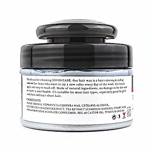 Gray Temporary Hair Wax Color, SOVONCARE Professional Styling Pomades Natural Hairstyle Clay for Men & Women Christmas Cosplay Date 4.23 oz (Upgraded Sliver Gray)