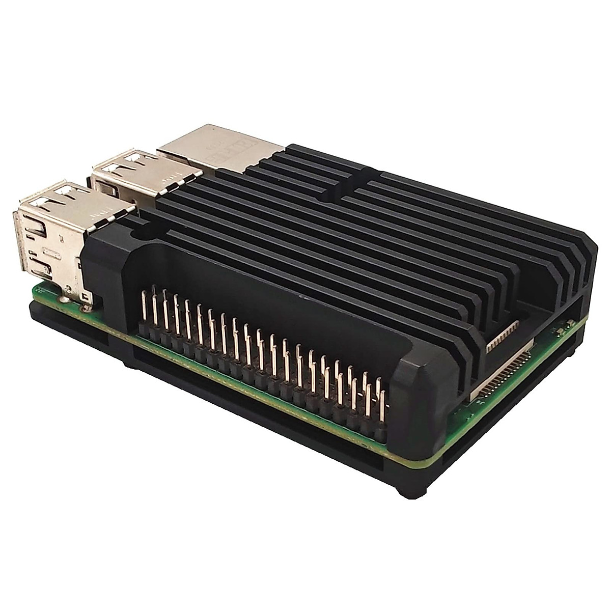 Raspberry Pi 3 Model B+ Aluminum Case Metal Shell Black Enclosure Compatible with Raspberry Pi 3 Model B