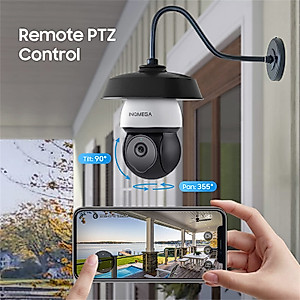 INQMEGA 3MP Light Bulb Camera, 2.4GHz Wireless Home Security Camera, Motion Detection & Tracking Alarm, 2-Way Audio, Enhanced Night Vision, 360° View PTZ Large Lightbulb Camera Indoors/Outdoors