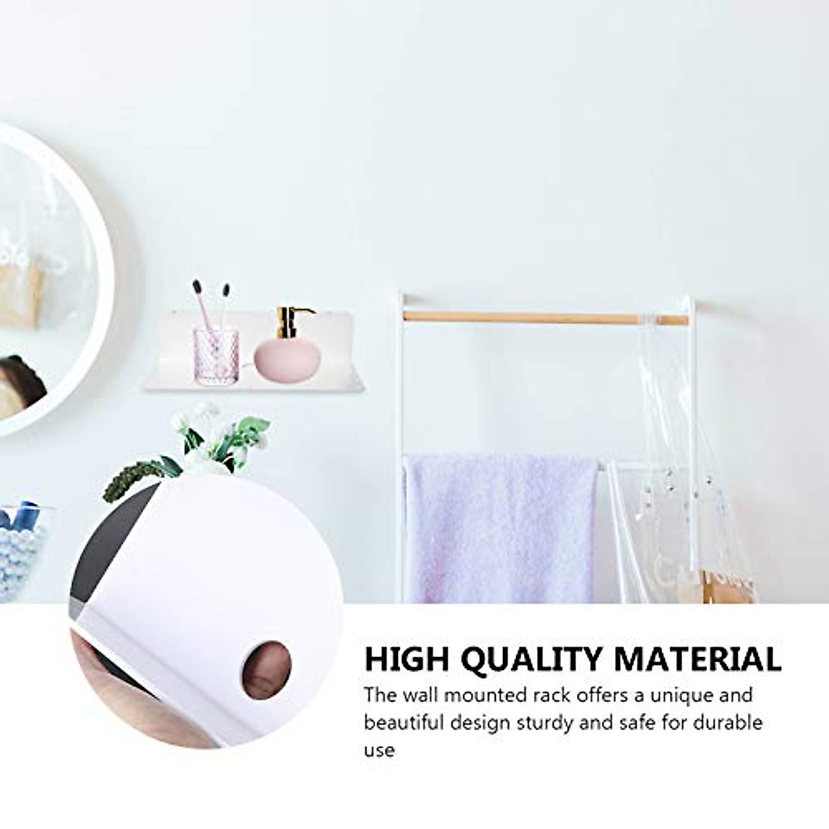 jojofuny Acrylic Floating Shelves, Wall Shelf Speaker Stand, Hanging Shelves for Bedroom, Wall Mounted Display Shelf Bookshelf Storage Shelves