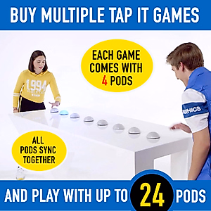 Fotorama Tap It Wireless Ultra High-Tech Pod , 4 Fun Games in One, Develop Hand-Eye Coordination, Agility, and Memory, Up to 8 Players, for Ages 6 and Up , White