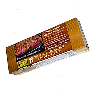 10 Cedar Grilling Planks (8 Extra Long + 2 Bonus Short Planks!) - Perfect for Salmon, Fish, Steak, Veggies and More. Made in USA! Re-use Several Times. Fast Soaking.