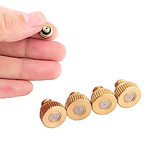 Sunmns 20 Pack Brass Misting Nozzles for Outdoor Cooling System and Dust Control, 0.012 Inch Hole (0.3 mm) 10/24 UNC