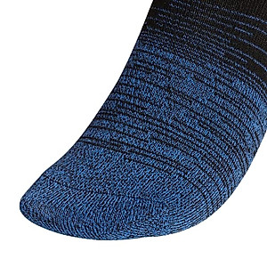 adidas Kids-Boys/Girls Superlite Quarter Socks (6-Pair), Black/True Blue/Signal Green, Large