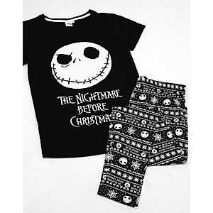 Disney Nightmare Before Christmas Pyjamas Womens Skellington PJ Top Trousers Small Black