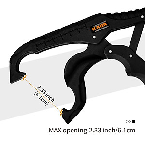 kaba Saltwater Fishing Lip Gripper 9.8'' Fish Grabber Tool with Lanyard Catfish Mouth Pliers Fish Lip Grip Holder Gear Accessories Gift for Men