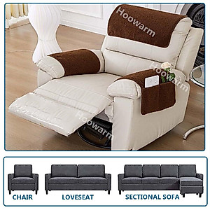 Recliner Couch Covers ，Sofa Armrest Cover with Pockets，Headrest Cover ,Quilted Recliner Chair Arm Cover，1/2/3 Seat Armchair Slipcovers Nonslip Furniture Protector ( Color : A17 , Size : 1-seater sofa/