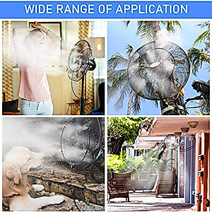 XDDIAS Fan Misting Kit for Outdoor Misting Cooling System with 19.67FT (6M) Misting Line+6 Nozzle+A Faucet Adapter DIY Cool Patio Breeze Misters Fan for Any Outdoor Fans