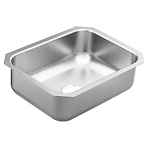 Moen GS20192 2000 Series 23.5-inch 20 Gauge Undermount Single Bowl Stainless Steel Kitchen or Bar Sink