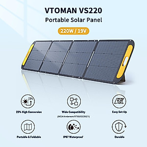 VTOMAN Jump 1000 Solar Generator with 220W Panels Included, 1000W ...