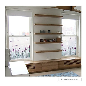 Glass Window Film Static Cling Glass Sticker Lavender Home Decorative Privacy Protection Frosted Stained Window Film Window Privacy Film (Color : 90cmx100cm)