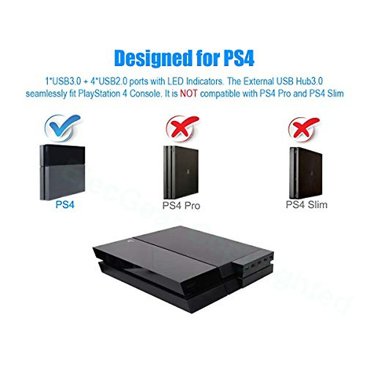 Dobe 2 to 5 USB HUB for PS4 System