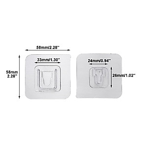 Sscon 40Pcs Double Sided Hooks Transparent Self Adhesive Wall Hooks Strong Storage Hooks for Bathroom Kitchen