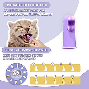VVHOMIFE Cat Toothbrush Complete Kitty Dental Care Kit with Teeth Whitening Tracker - Premium Brushes for Cats, Easy Oral Hygiene & Gap Cleaning-cat
