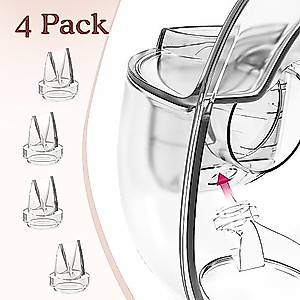 Zooawa 4 pc Duckbill Valves, Breast Pump Duckbill Valves Compatible with S18/S21/S23/S28/S32, Hands-Free Breast Pump Parts Replace