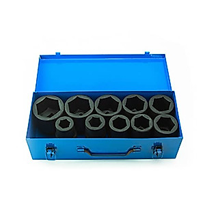 VCT 1" Drive Deep Impact Socket Set, SAE, CrV, 6-Point, 7/8" - 2", 10-Sockets