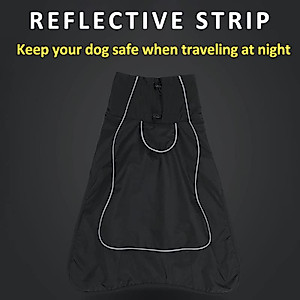 YOHOD Dog Winter Coat with Reflective Strip, Waterproof Pullover, Pet Windproof Warm Cold Weather Jacket Vest Cozy Onesie Jumpsuit Apparel Outfit Clothes for Medium, Large Dog Walking Hiking Travel