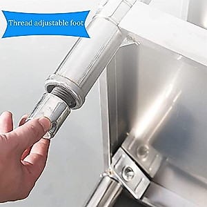 Commercial Kitchen Work Catering Table, Commercial Kitchen Table Stainless Steel Work Table Utility Worktable with Double Under Shelf Heavy Duty Food Prep Workbench (Size : 100x60x80cm)