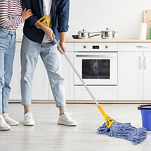 2 Pack Mop Head Replacements,General Cleaning Mop Heavy Duty Commercial and Industrial Replacement Mop Head, Wet Industrial Blue Cotton Looped End String Head Refills Head (Blue)