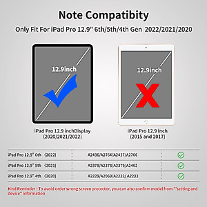 Softamm Paperfeel Magnetic Screen Protector for iPad Pro 12.9 Inch (2022/2021/2020/2018), Matte PET Film for Drawing & Writing Feel Like on Paper(Thin/Responsive/Detachable/Reusable)
