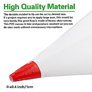 Tahikem 3 Pack Tile Grout Masonry Mortar Bag, 12" by 24" Heavy Duty Tear Resistant Puncture Tip Cement Sealer Bag, Mortar Bag Masonry, Grout Bag for Tile Installation, Grouting Bag (12x24 inch, Red)