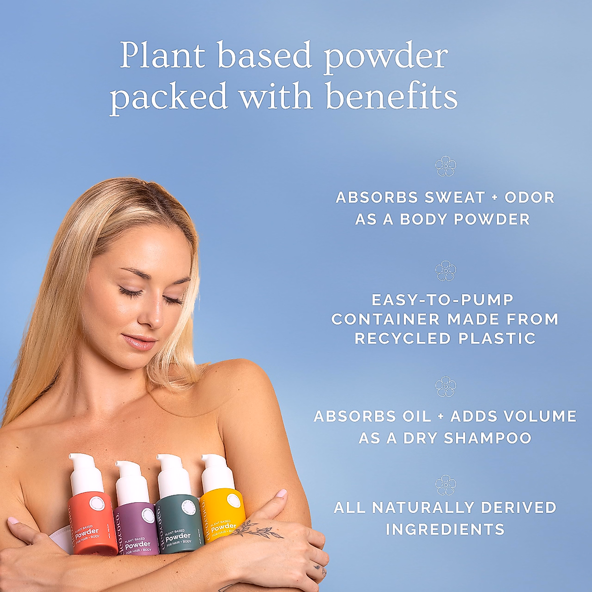 Cleo+Coco - Natural Dry Shampoo Powder - For Body & Hair - For Women - Absorbs Odor & Sweat - Essential Oils & Arrowroot Powder - Free of Talc & Parabens - PCR - Made in USA - Lavender Vanilla - 4oz
