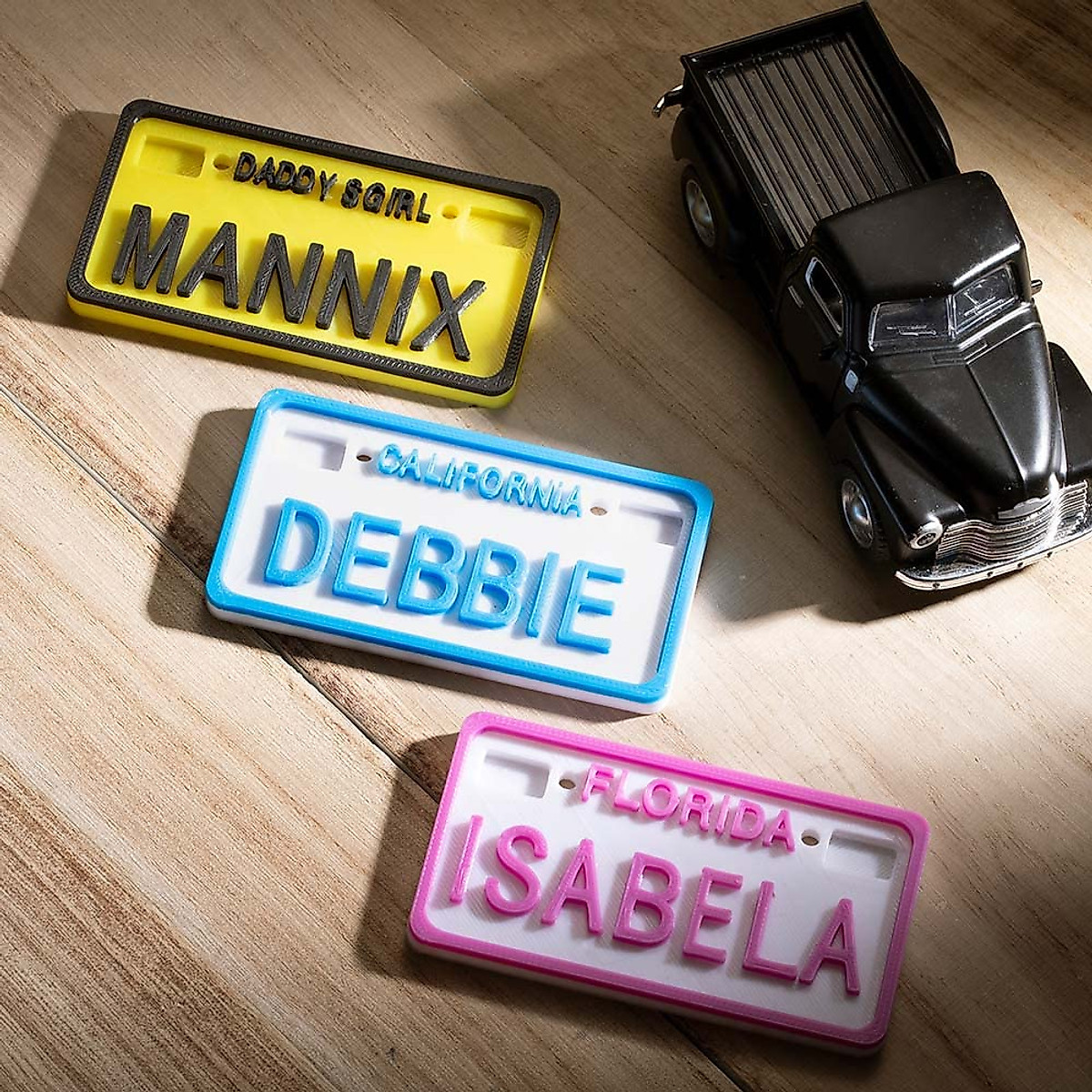 Personalized Mini License Plate Custom Fake License Plate for Kids Power Wheels for Golf Cart, Motorcycle, Bike,Stroller,Walker,Wagons, Moped ATV(Red)