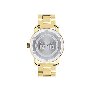 Movado Women's BOLD Iconic Metal Yellow Gold Watch with a Flat Dot Sunray Dial, Gold (Model 3600085)