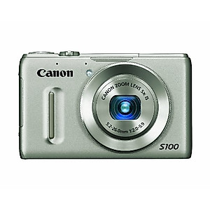 Canon PowerShot S100 12.1 MP Digital Camera with 5x Wide Angle Optical Image Stabilized Zoom (Silver) (Renewed)