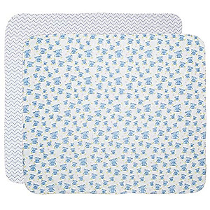 Cuddles & Cribs Baby Receiving Blankets – 100% Cotton Flannel Receiving Blankets - Elephant & Stripes - Pack of 2-30 x 30 Inch