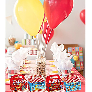 Cieovo 24 Pack Circus Carnival Party Cardboard Treat Box Circus Theme Party Favor Boxes Party Goody Bags Treat Boxes for Kids Birthday Baby Shower Carnival Carnival Party Decorations Supplies