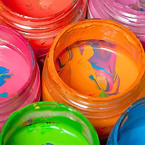 1oz Plastic Cosmetic Jars Leak Proof Clear Container with Black Lid for Cream, Lotion, Powder, ointment, Beauty Products etc, 6 Pcs.